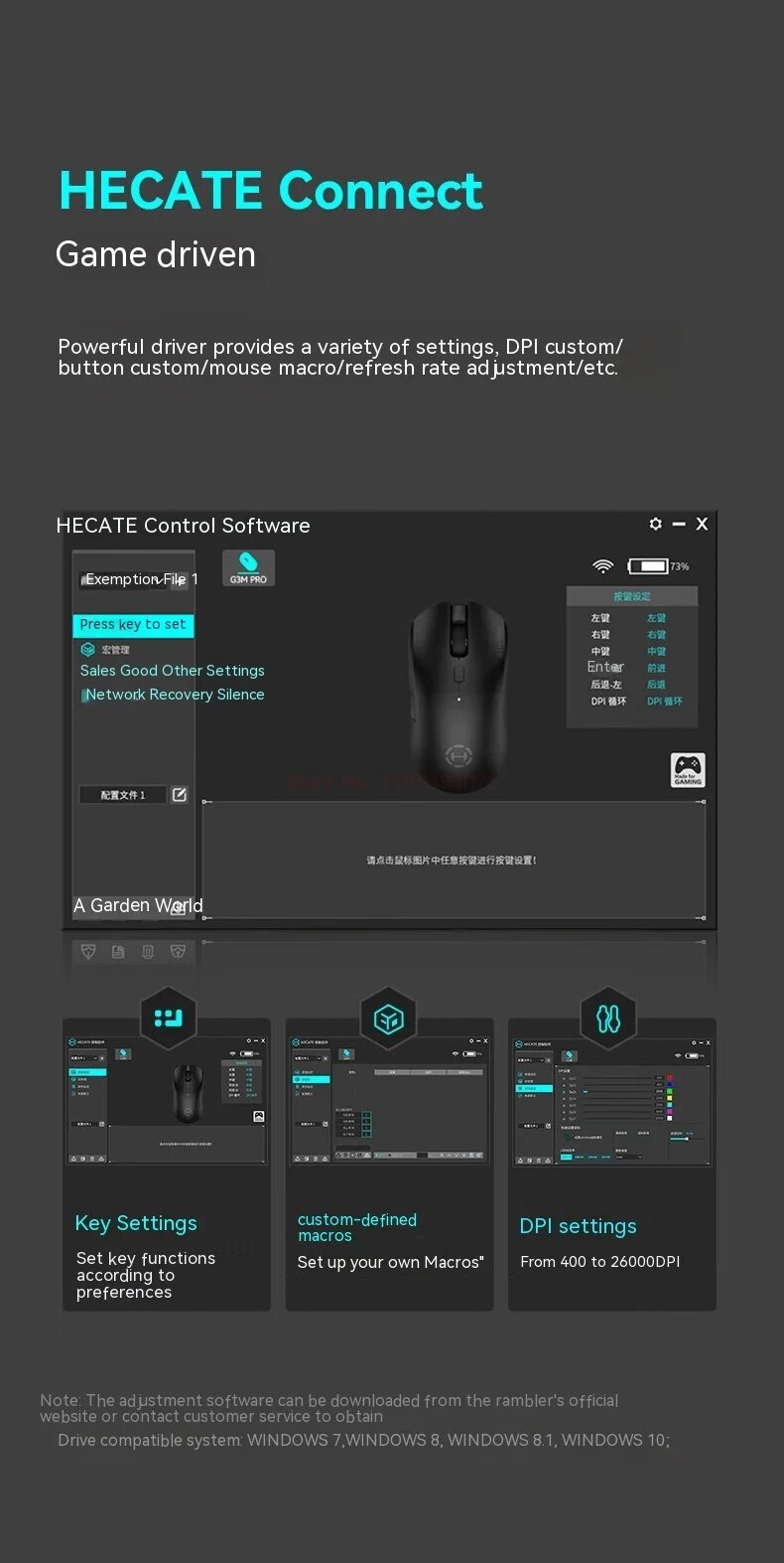 Hecate G3m Pro Transparent Gamer Mouse 3mode Bluetooth Wireless Mouse ...