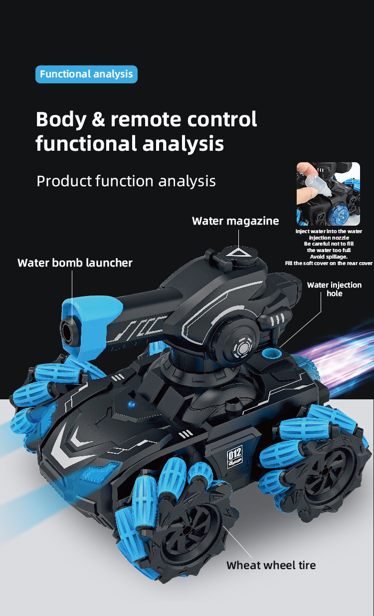 RC Remote Tank Car 4WD Water Bomb Shooting Battle Tank Remote Control ...