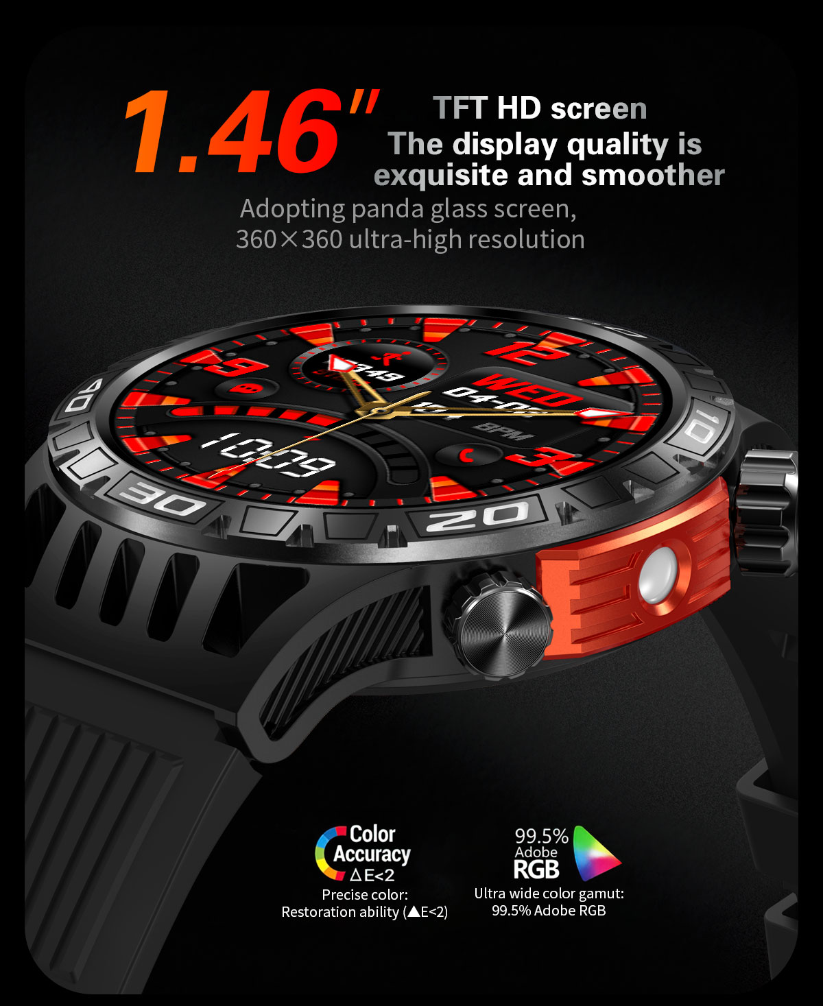 2024 New HT22 Sports Smart Watch Men with LED Lighting Health Tracker ...