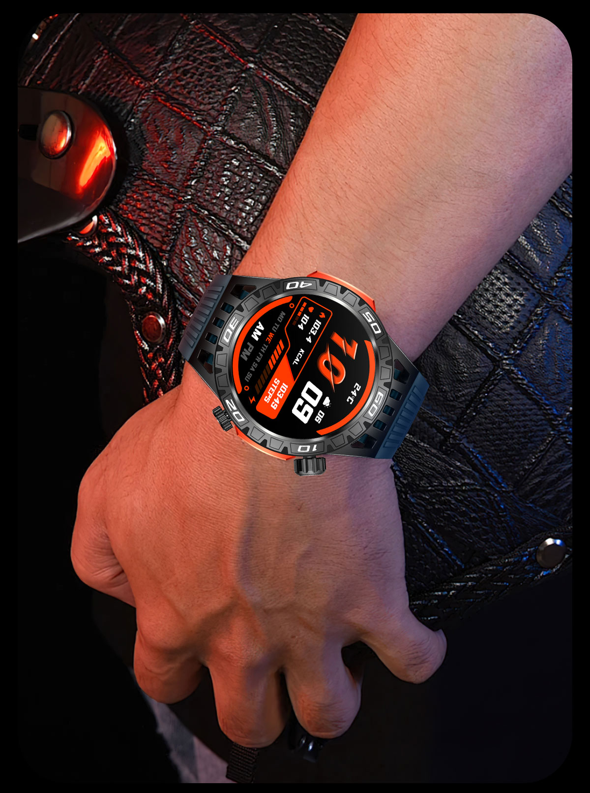 2024 New HT22 Sports Smart Watch Men with LED Lighting Health Tracker ...