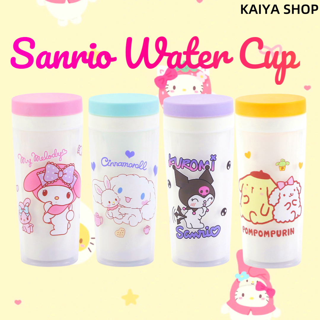 Cute sanrio double drinking cup Cinnamorol/Kuromi/Pom Pom Purin/Melody ...