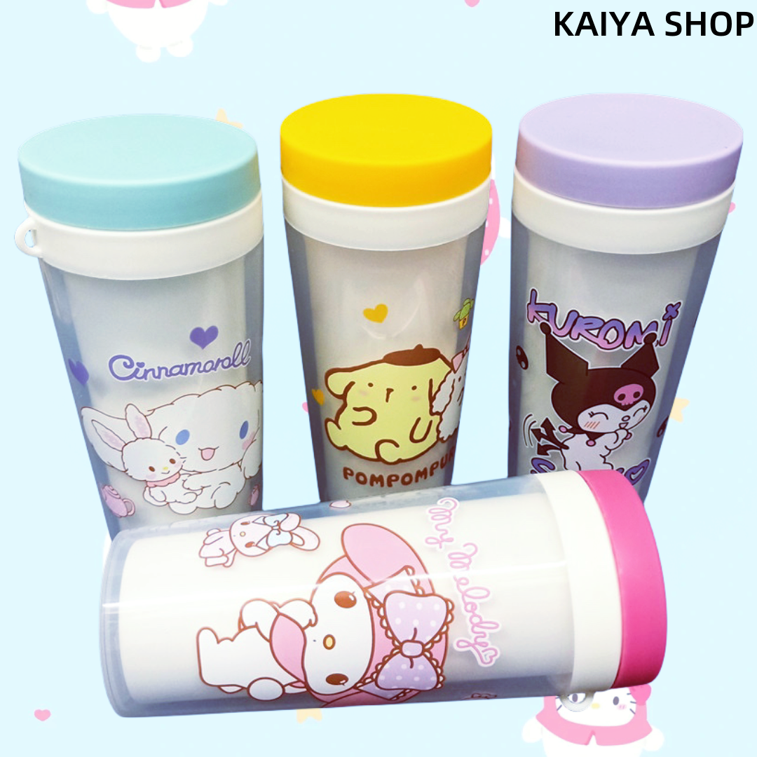 Cute sanrio double drinking cup Cinnamorol/Kuromi/Pom Pom Purin/Melody ...