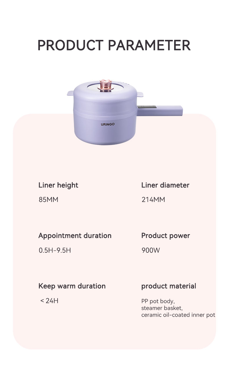 URINGO Multi Cooker Electrical Non-Stick Ceramic Coating ...