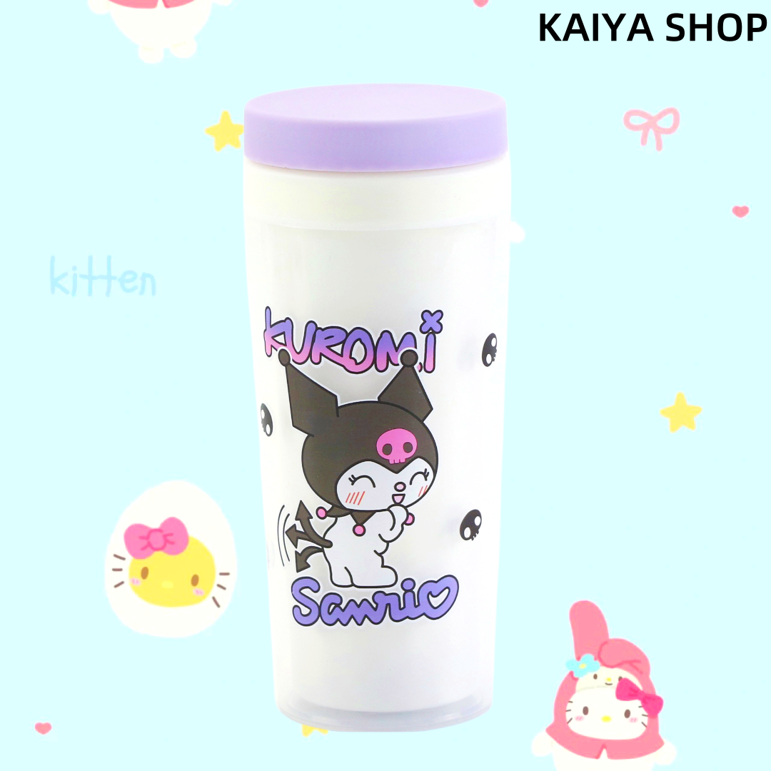 Cute sanrio double drinking cup Cinnamorol/Kuromi/Pom Pom Purin/Melody ...