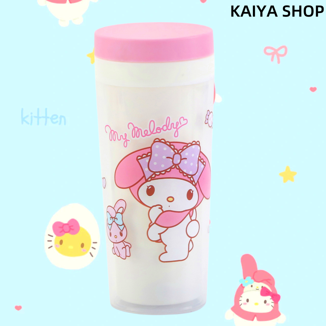 Cute sanrio double drinking cup Cinnamorol/Kuromi/Pom Pom Purin/Melody ...