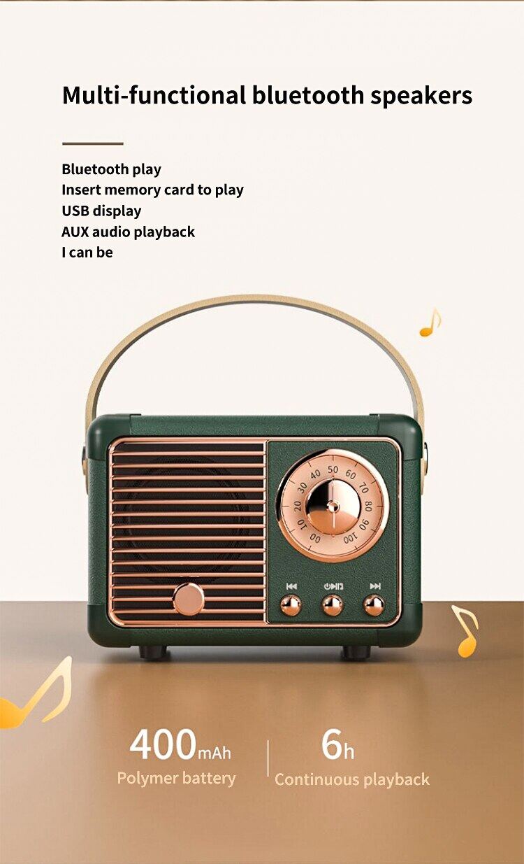 New Retro Bluetooth Speaker HM11 Classical Retro Music Player Sound ...