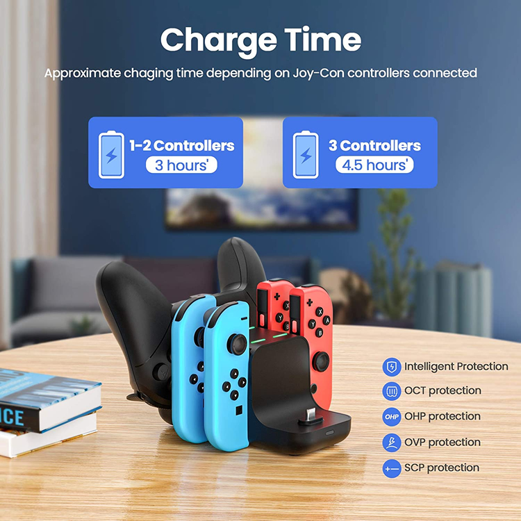6 In 1 Game Console Nintendo Switch Joycon Gamepad Charging Dock Charge ...