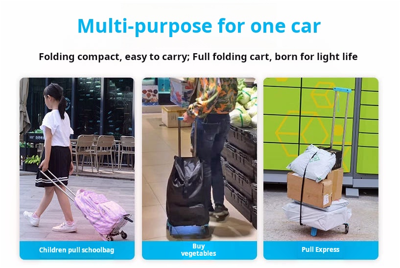 [Ready Stock] Portable Foldable Mini Small Trolley Trolley, Household ...