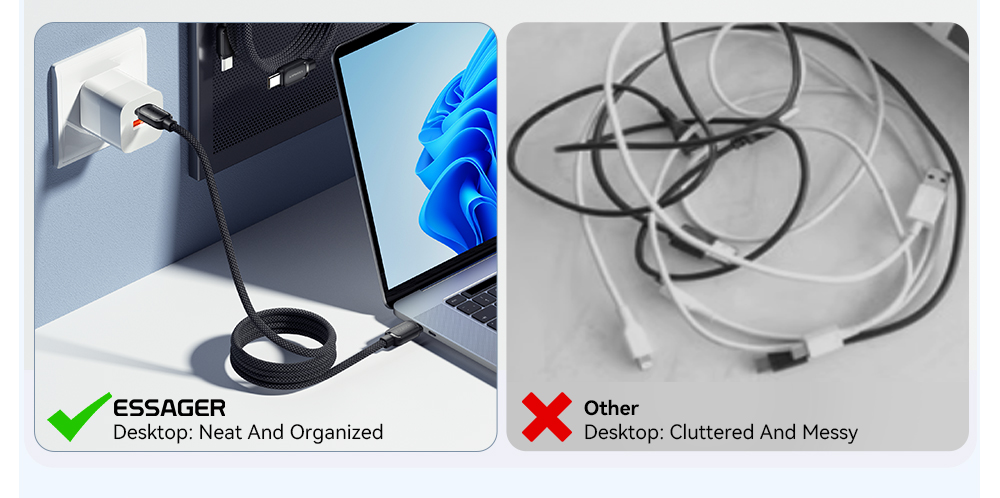 Essager 29W 60W 100W Magnetic Data Cable Type C Ios USB A Fast Charging ...