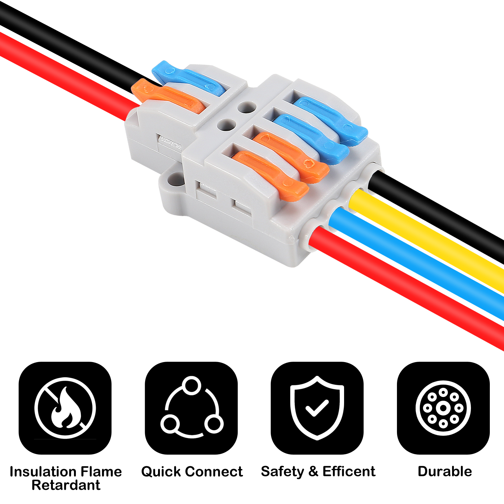 5 Pcs Compact Splicing Wire Connectors Assortment Pack Lever Connector ...