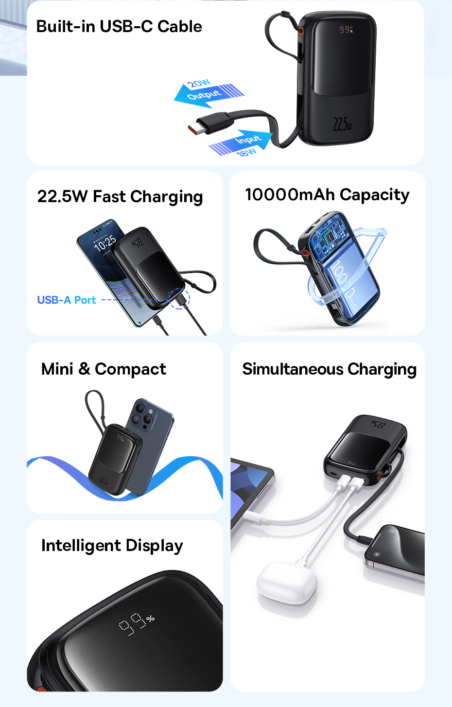 【CCC Certified Power Bank】Baseus QPow Pro+ Power Bank 10000mAh 20000mAh ...