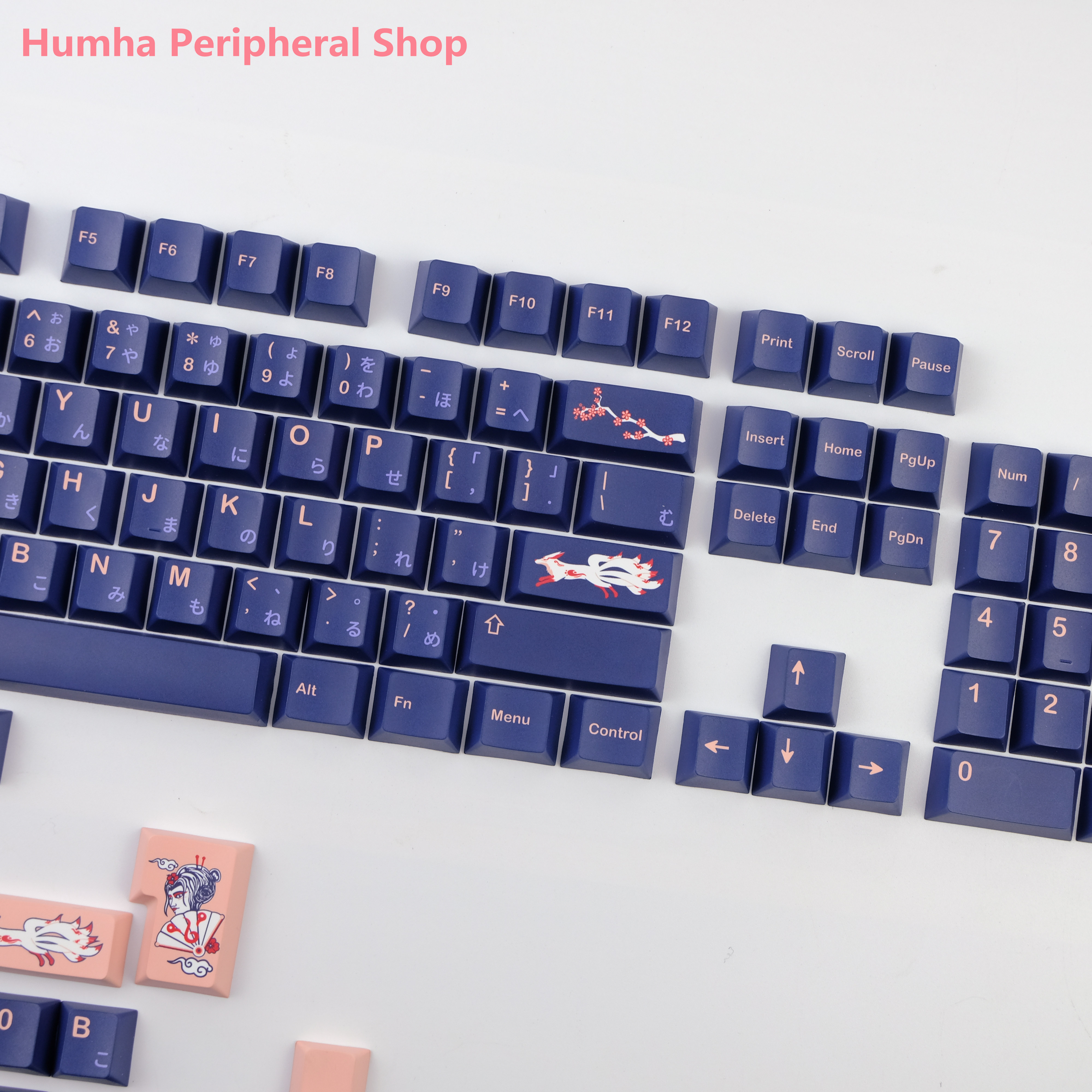 Humha Kitsune keycap PBT material Dye-Sublimation Cherry profile Mechanical Keyboard keycap ...