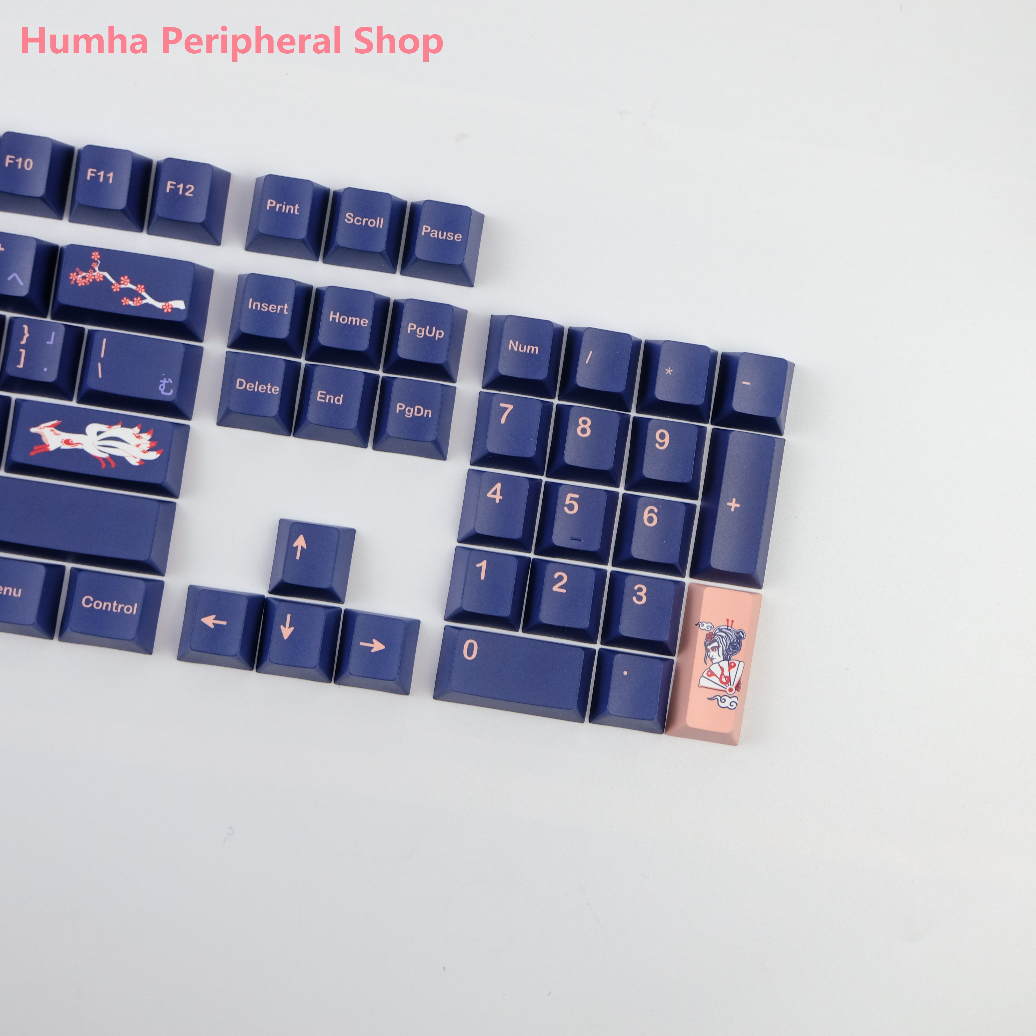 Humha Kitsune keycap PBT material Dye-Sublimation Cherry profile Mechanical Keyboard keycap ...