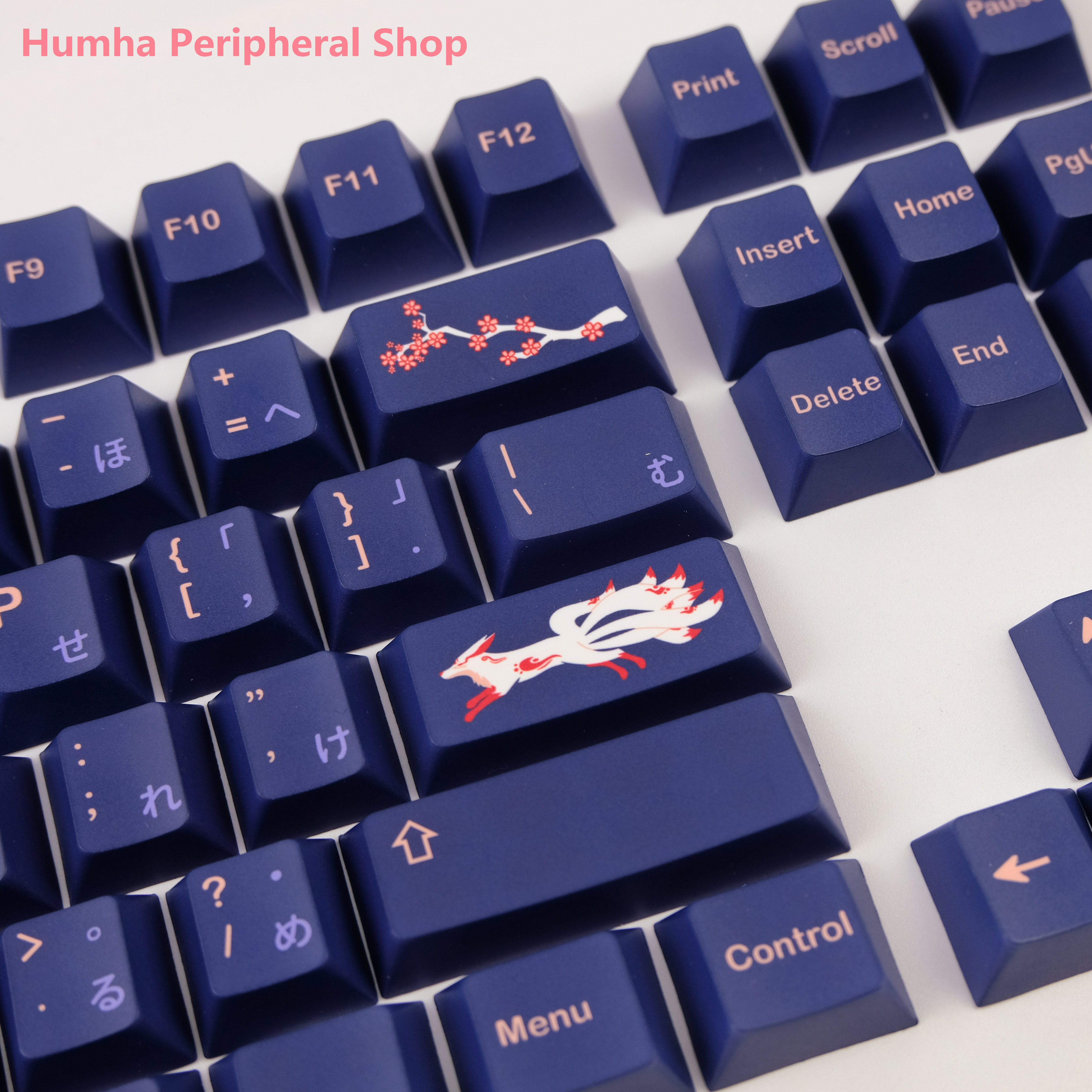 Humha Kitsune keycap PBT material Dye-Sublimation Cherry profile Mechanical Keyboard keycap ...