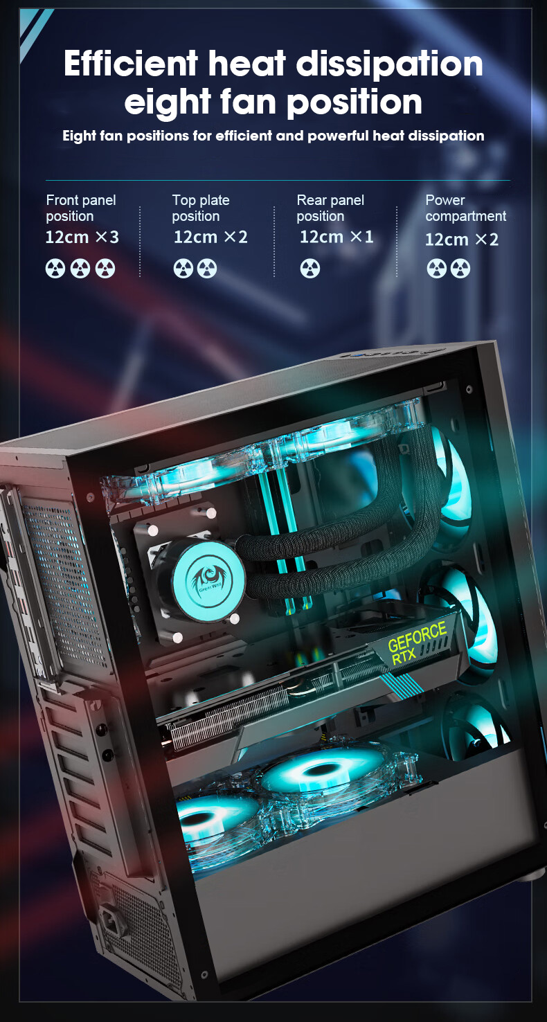 INPLAY Atx PC Case Gaming Computer Chassis Desktop Cpu Casing With ...