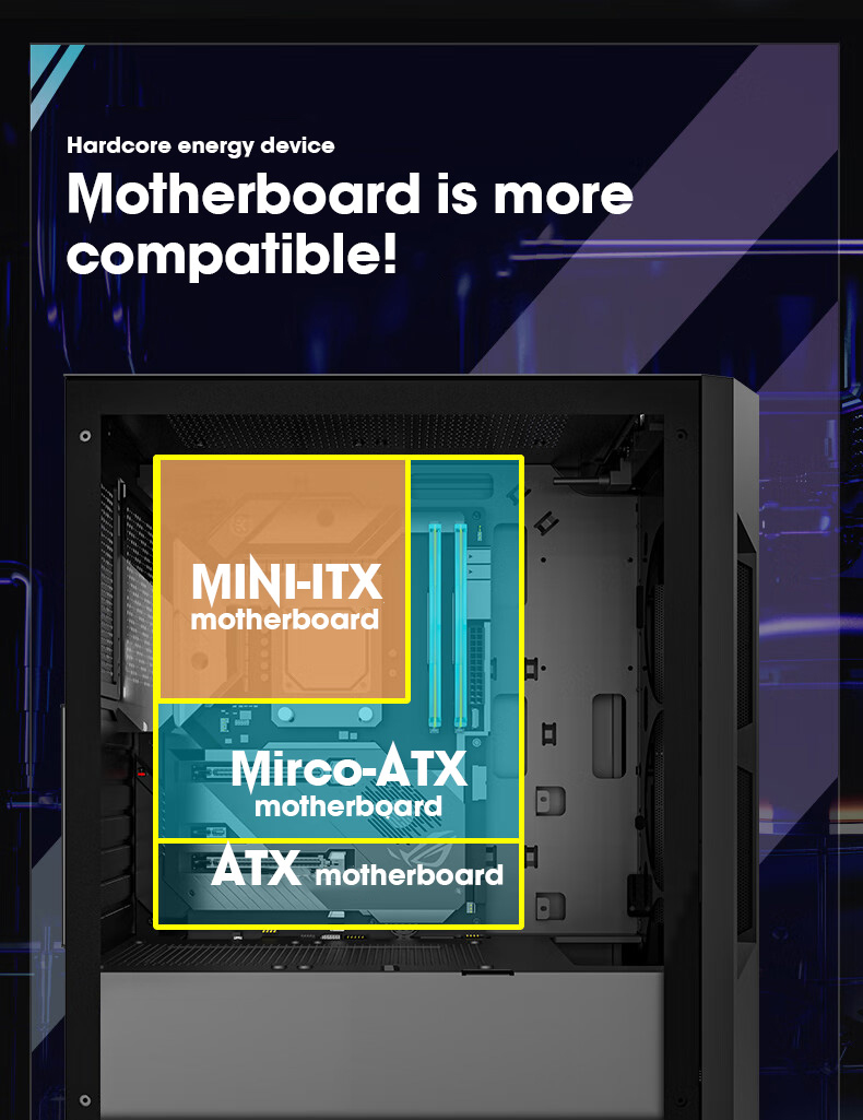 INPLAY Atx PC Case Gaming Computer Chassis Desktop Cpu Casing With ...