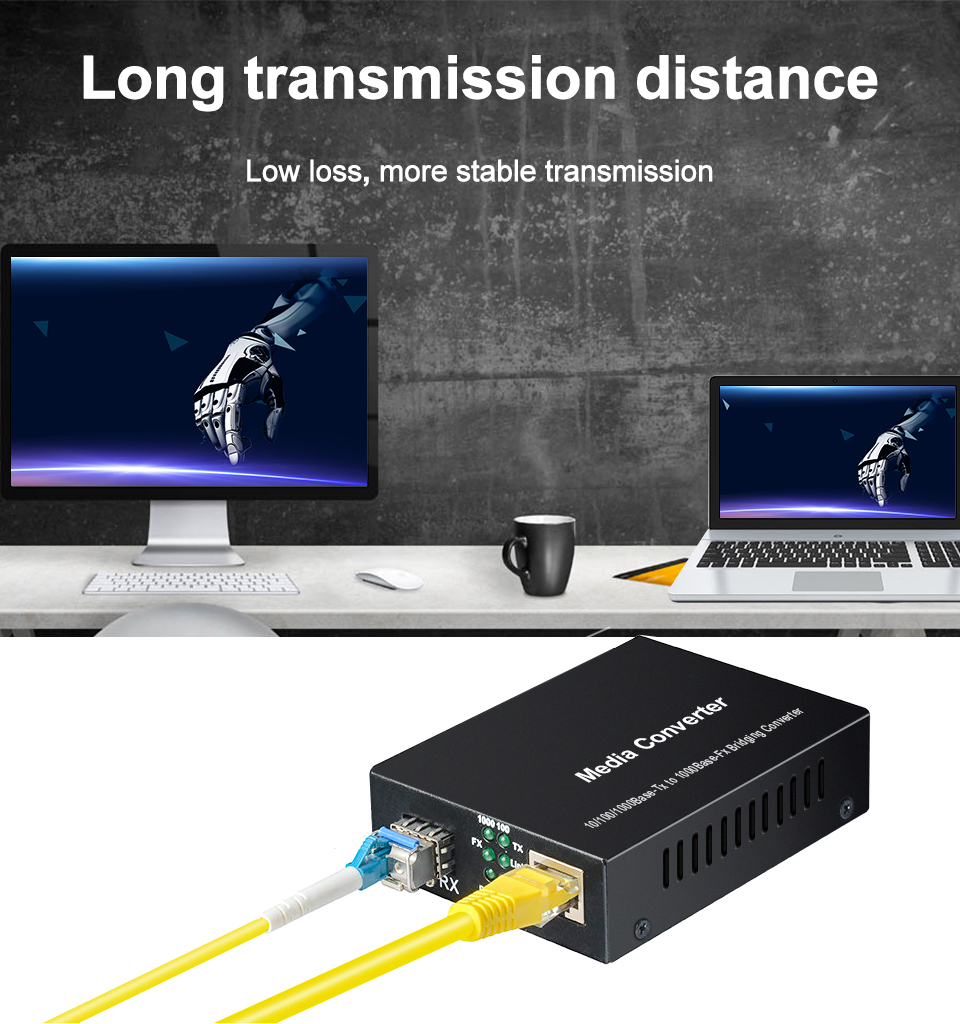 ONTi Gigabit Fiber Optical Media Converter 1000Mbps Media Fiber ...