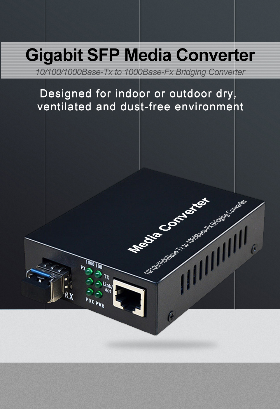 ONTi Gigabit Fiber Optical Media Converter 1000Mbps Media Fiber ...