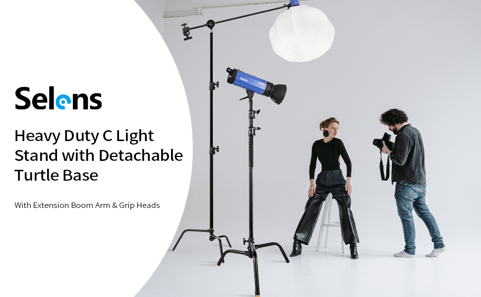 Selens Stainless Steel C Stand Heavy Duty Photography Light Stand Max ...