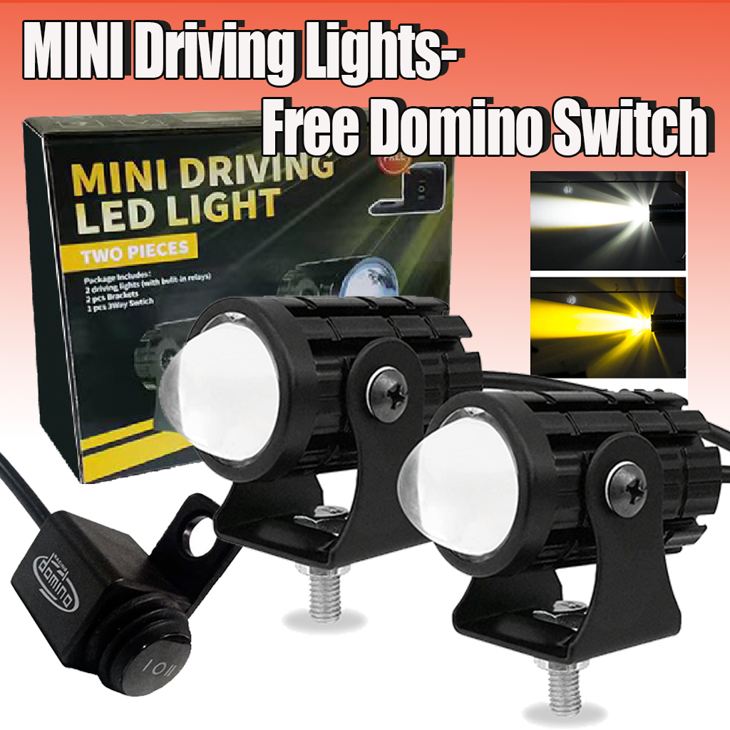 Free switch 1Pair Mini Motorcycle Driving Light LED Light V5 White ...