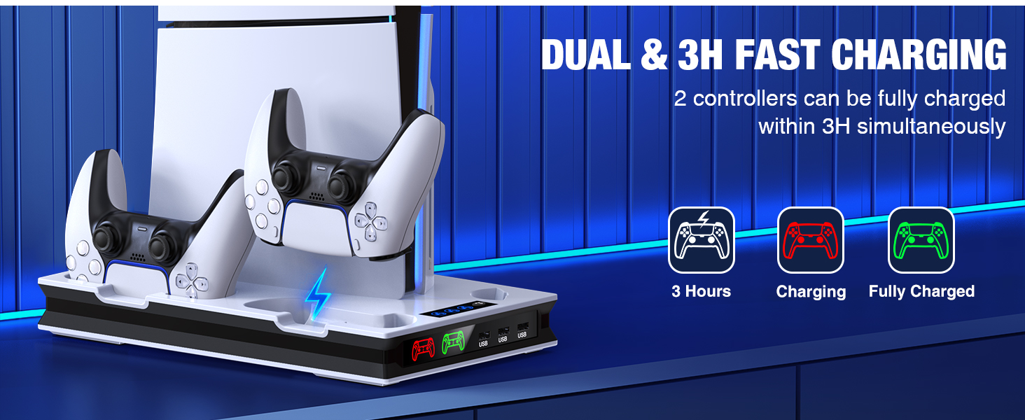 PS5&PS5 Slim&PS5 Pro Cooling Stand with Dual Cooling Fans for PS5 ...