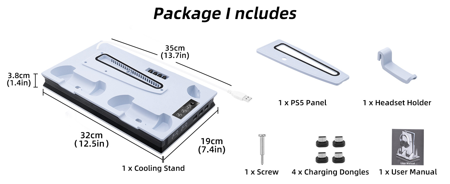 PS5&PS5 Slim&PS5 Pro Cooling Stand with Dual Cooling Fans for PS5 ...