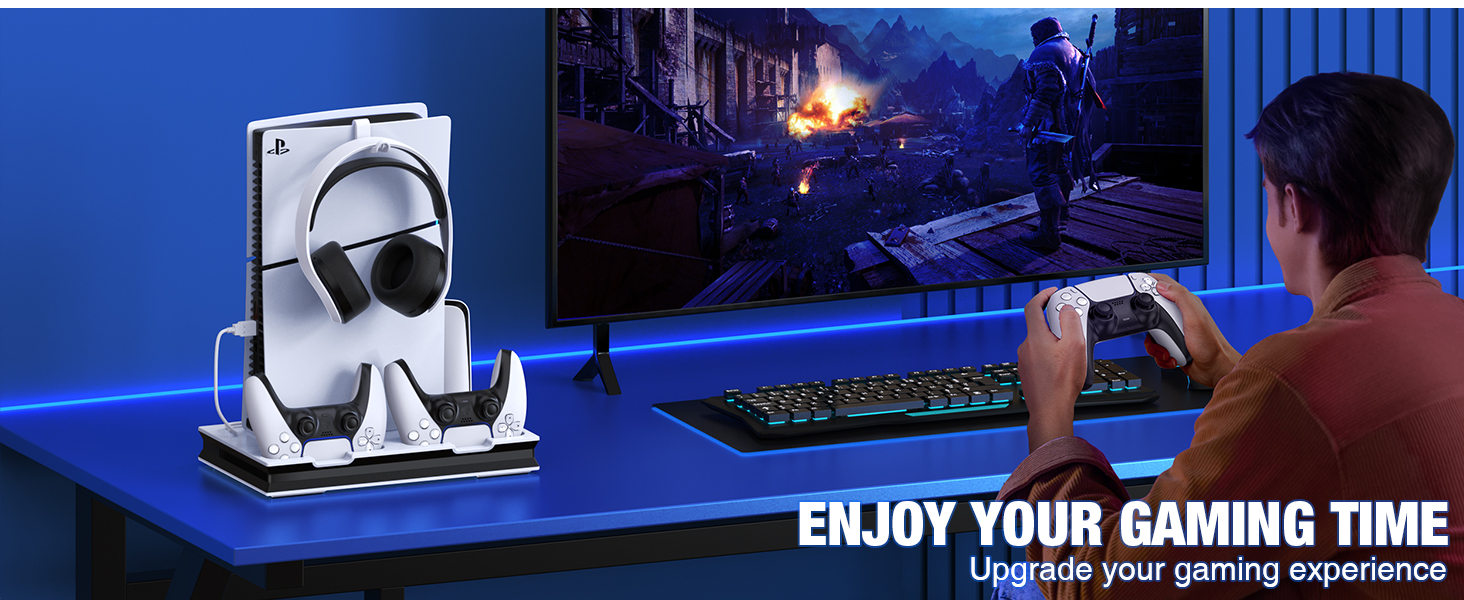 PS5&PS5 Slim&PS5 Pro Cooling Stand with Dual Cooling Fans for PS5 ...