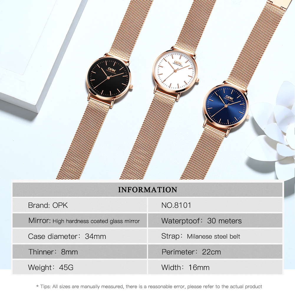 OPK Jam Tangan Perempuan Original Waterproof Magnet Luminous Minimalist ...