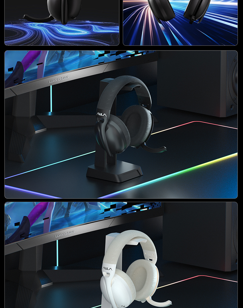 AULA S6 Tri-mode Game Headset 2.4G/bluetooth/wired Low Latency Ultra ...