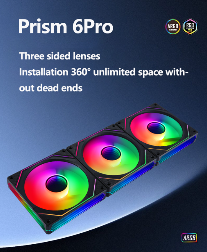 OCNG PRISM 6PRO ARGB CPU Fan 120mm Infinite Mirror Lian Li Same Style 5V 3PIN Motherboard light ...