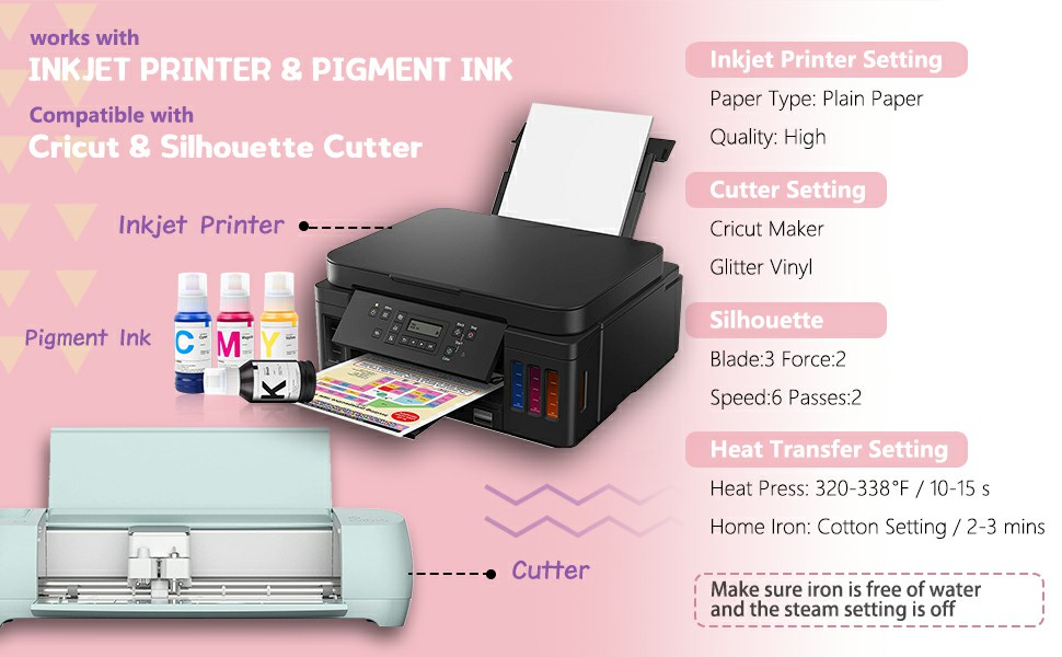 HTVRONT Printable Heat Transfer Vinyl 6/10/20 Pack 8.5" X 11" Heat ...