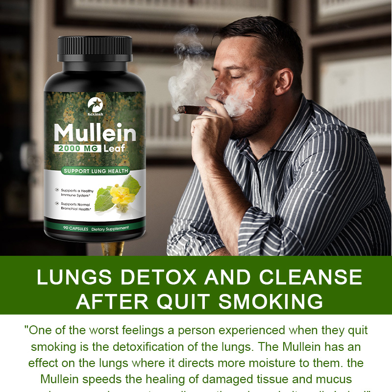 kexinsh Mullein Leaf Capsules Entle Lung Clearing Detoxification ...