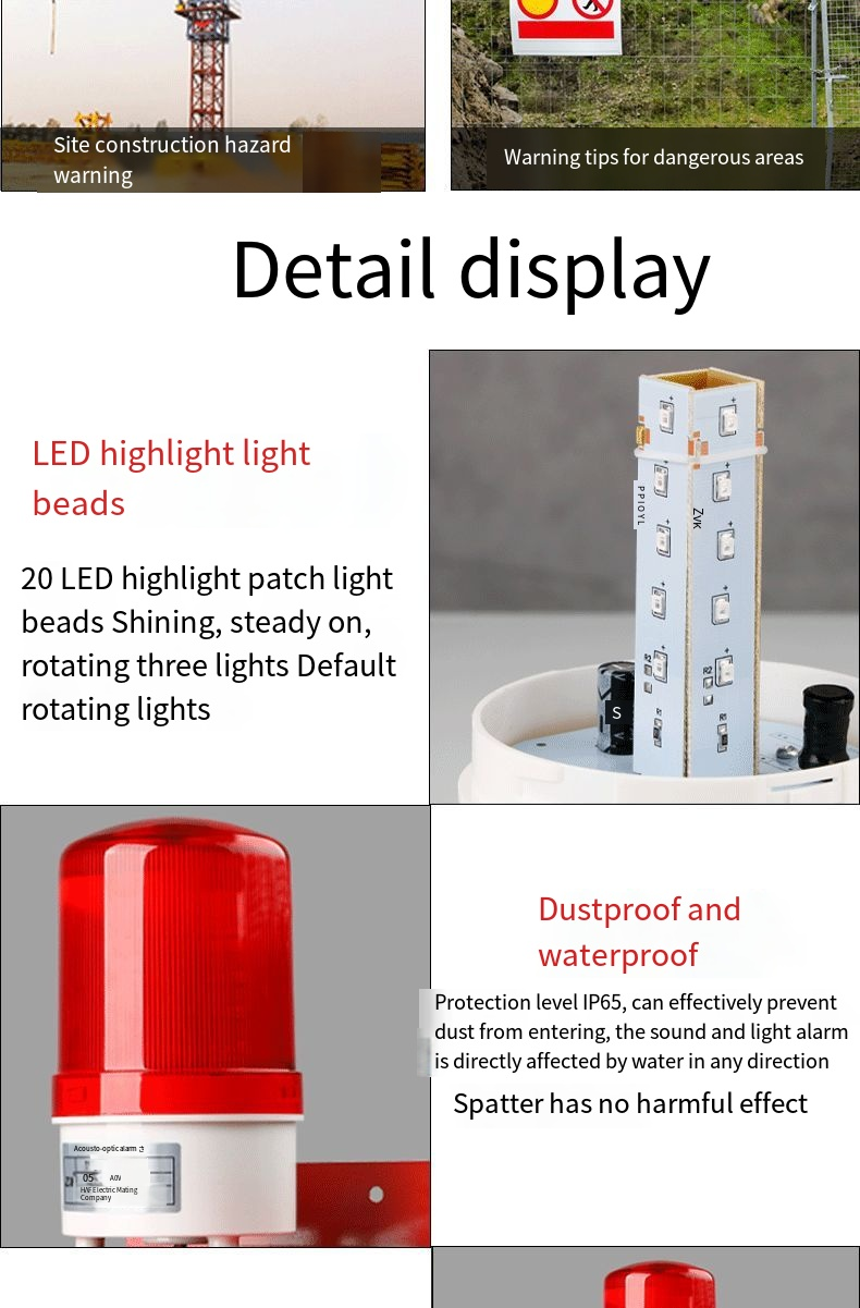 Industrial Siren 100dB Sound Alarm Horn Waterproof Emergency Strobe ...