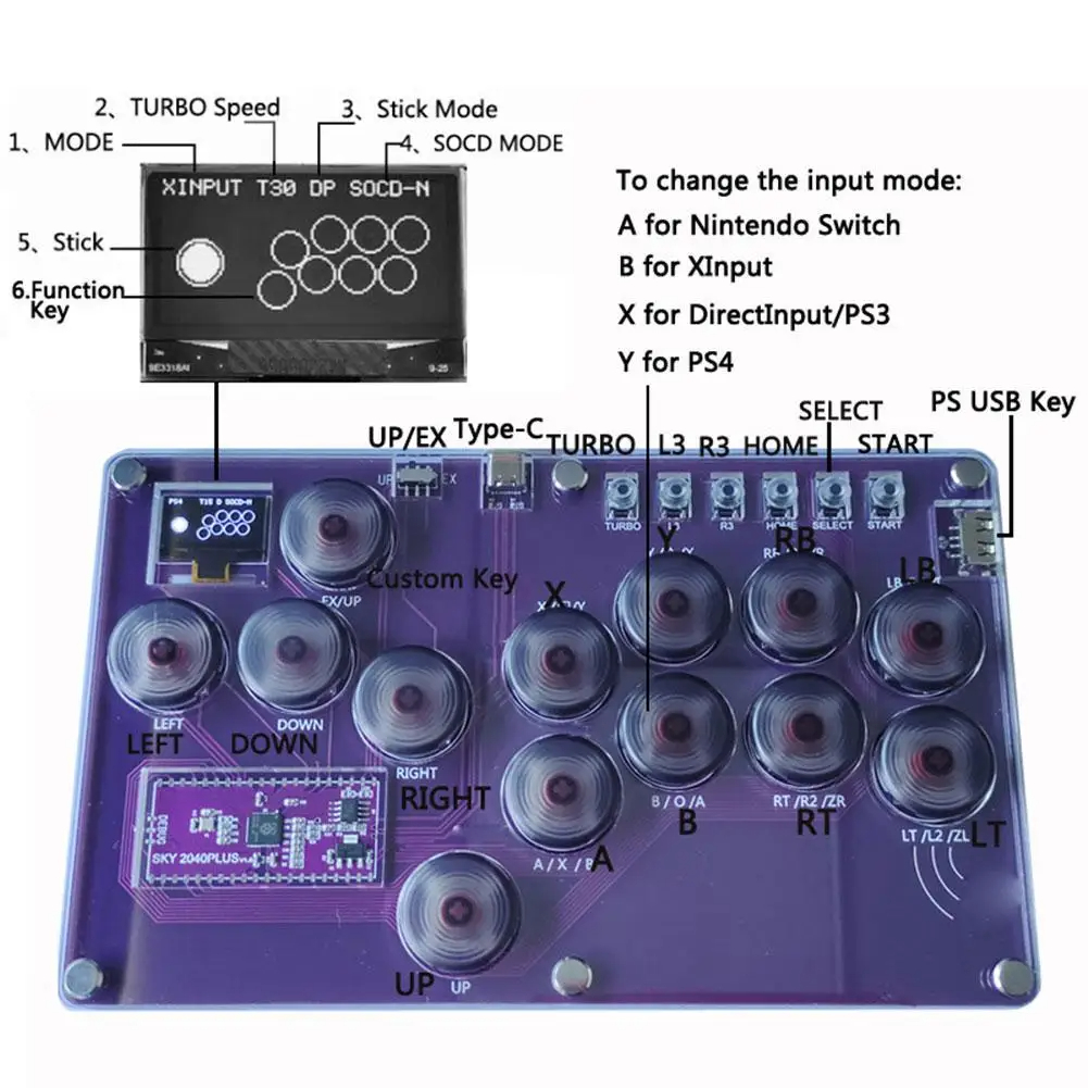 ⭐⭐⭐Game Arcade Keyboard For Haute42 Arcade Joystick Hitbox Controller ...