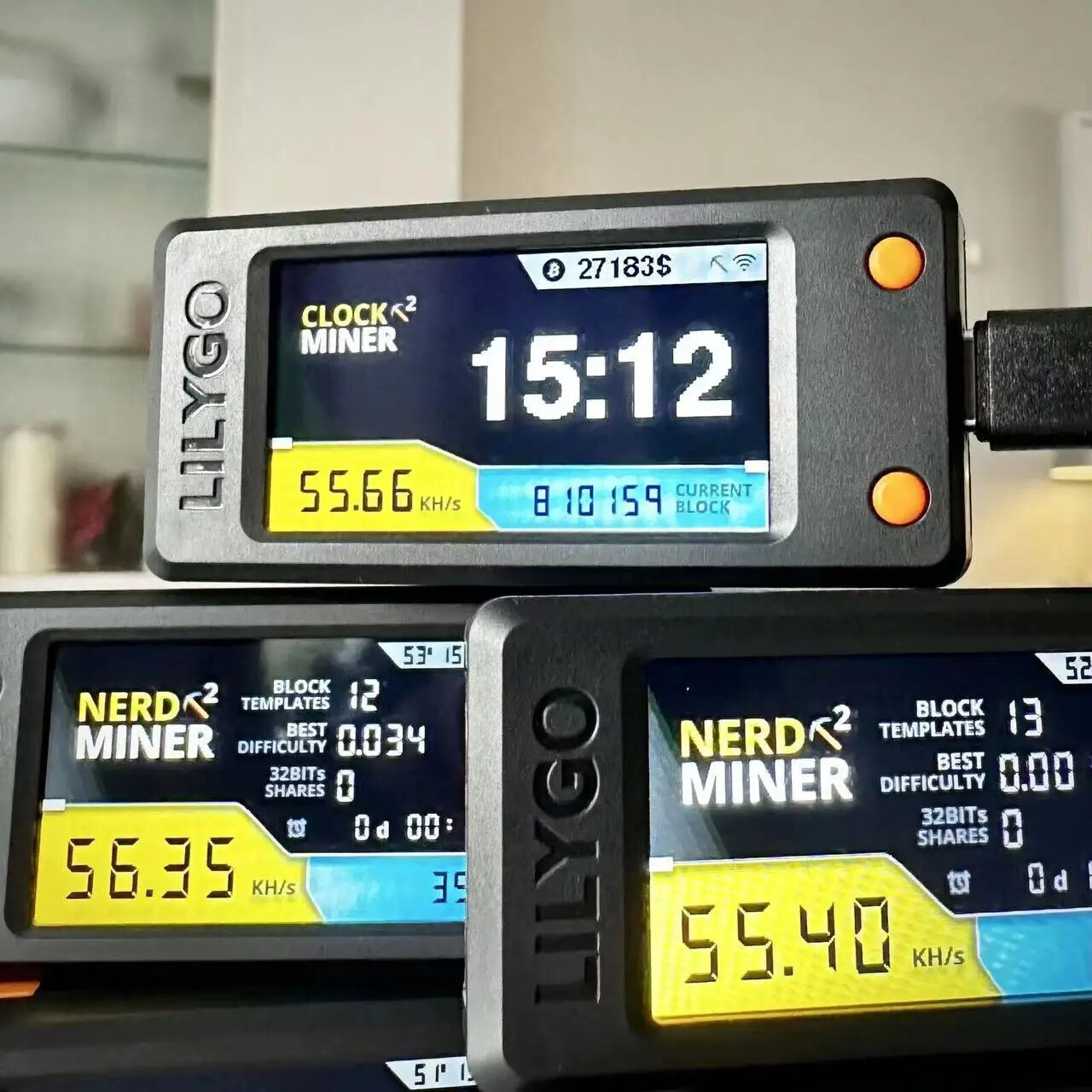 ⭐⭐⭐offical NerdMiner V2 78KHS T-display s3 Bitcoin Solo Lottery Miner ...