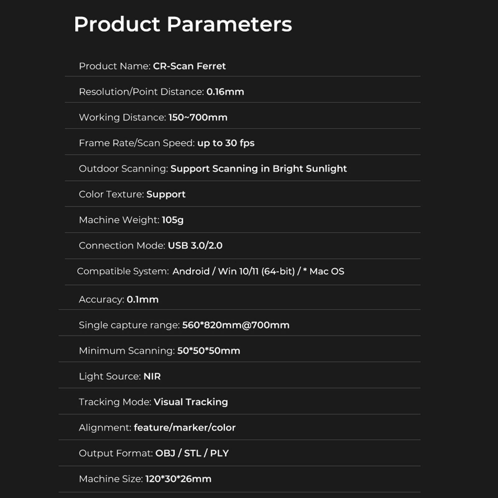 Creality CR-Scan Ferret 3D Scanner Portable and Handheld 30fps Scan ...