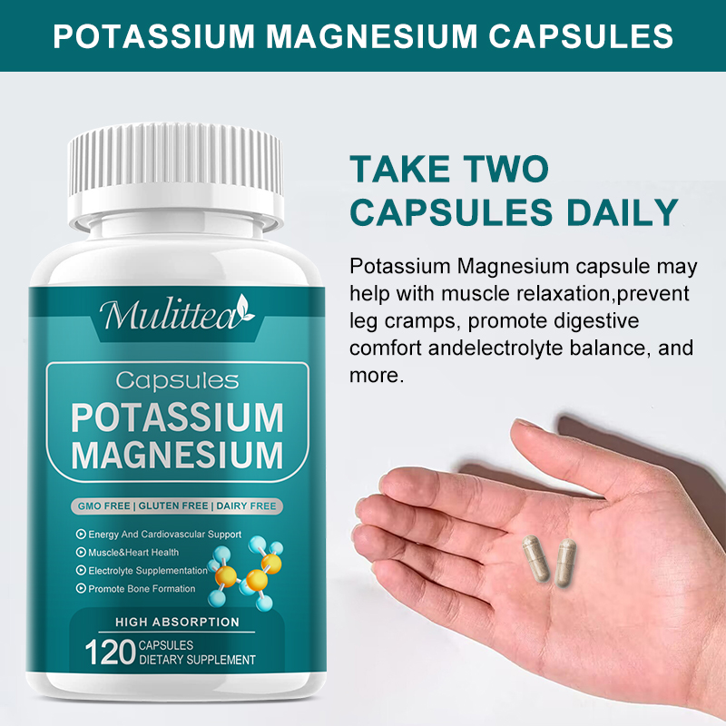 Mulittea Potassium Magnesium Hard Capsules Support Muscle Recovery Leg ...