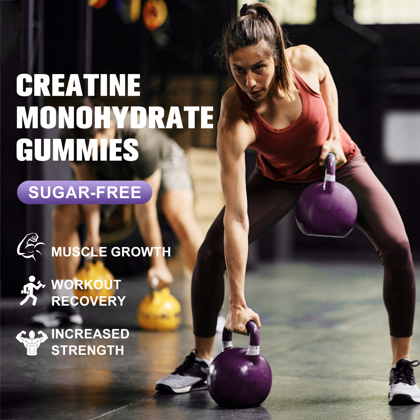Orgeuos Creatine Gummies Natural Grape Flavor Relieve Fatigue More Long ...