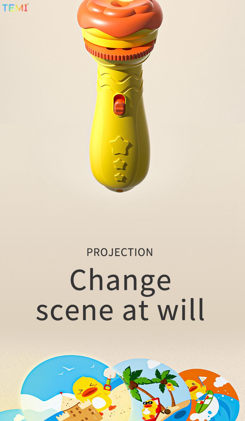 TEMI Images Flashlight Projector Torch Lamp Toy Cute Cartoon Creativity ...