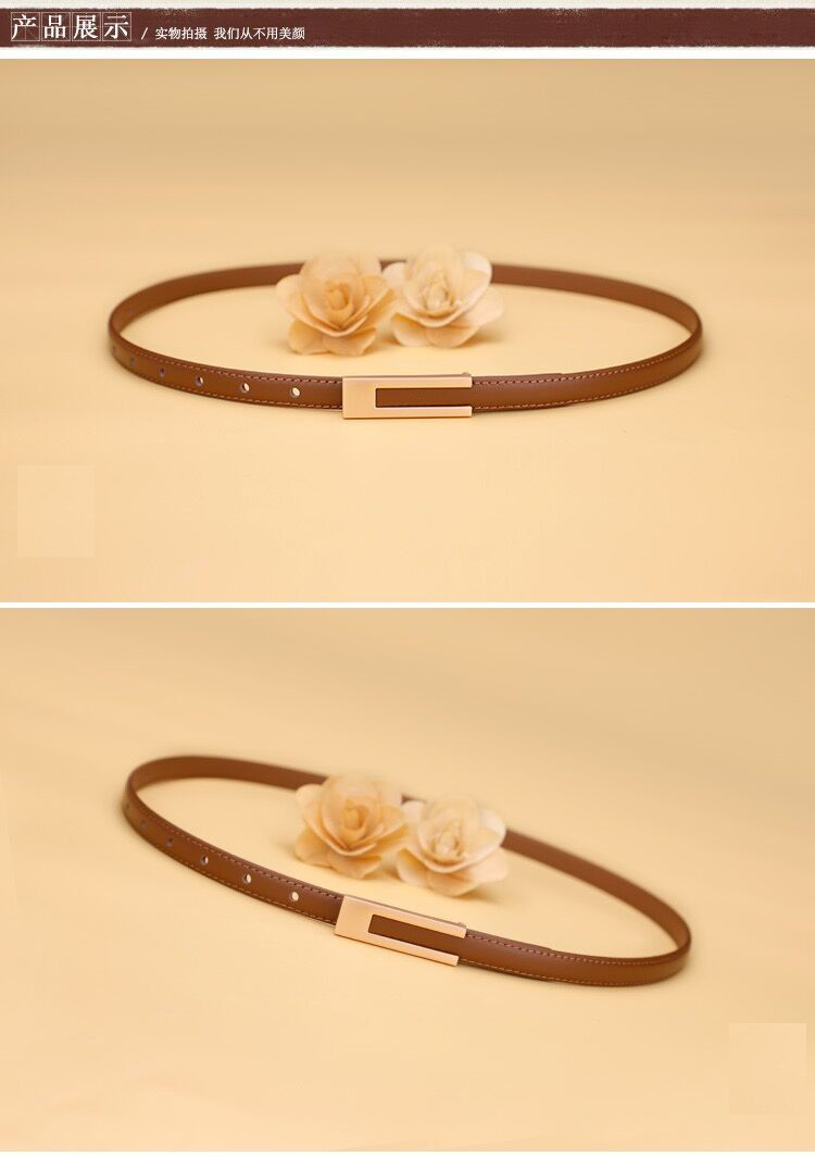 Black retro small belt women's simple classic versatile belt | Shopee ...