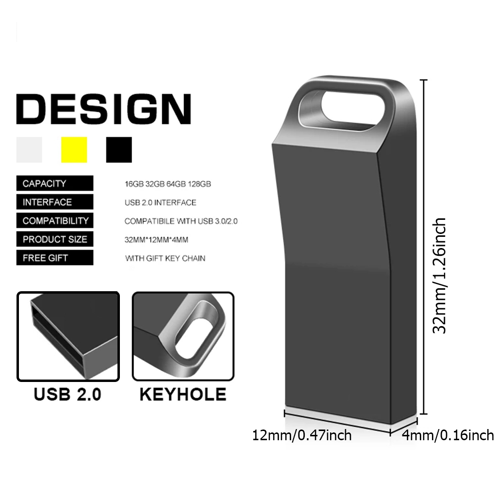 High quality metal USB flash drive, memory stick, pen drive, 128MB ...