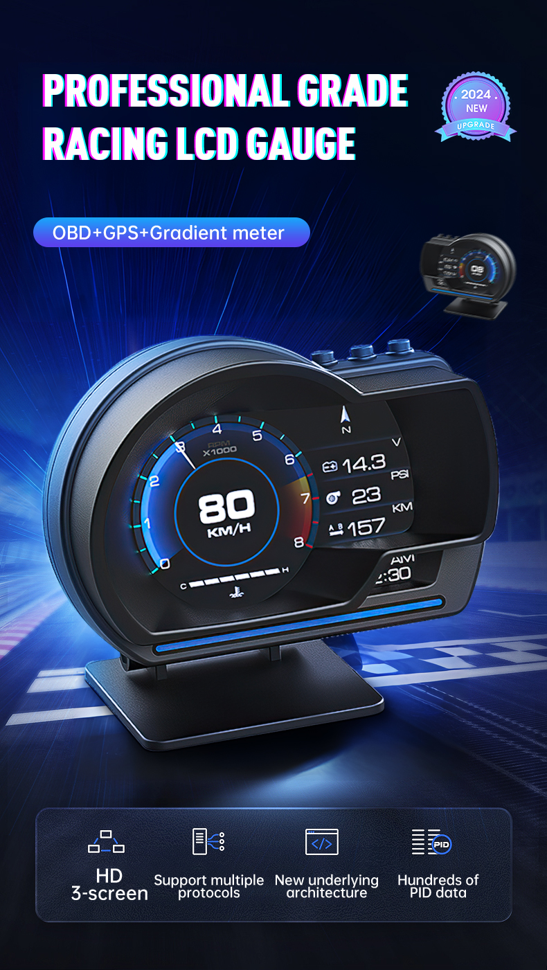 🔥10 Year Warranty🔥OBD Meter Gauge Meter P6 OBD Meter Car GPS Alarm ...