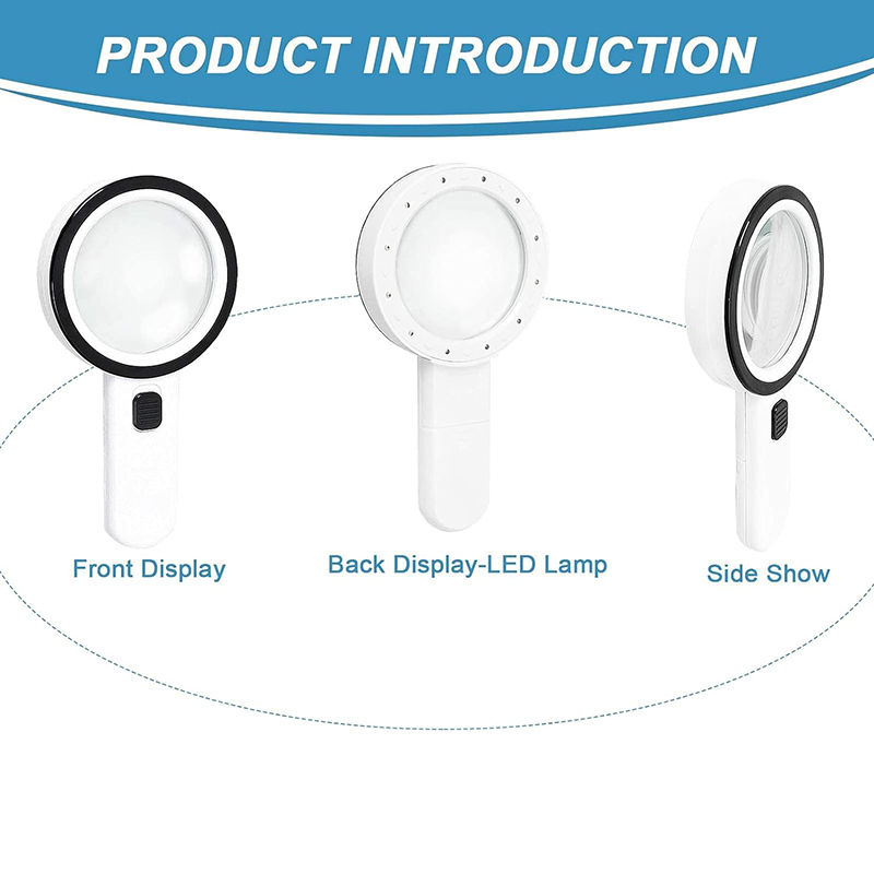 KIPRUN Magnifying Glass with Light, 30X Handheld Large Magnifying Glass ...