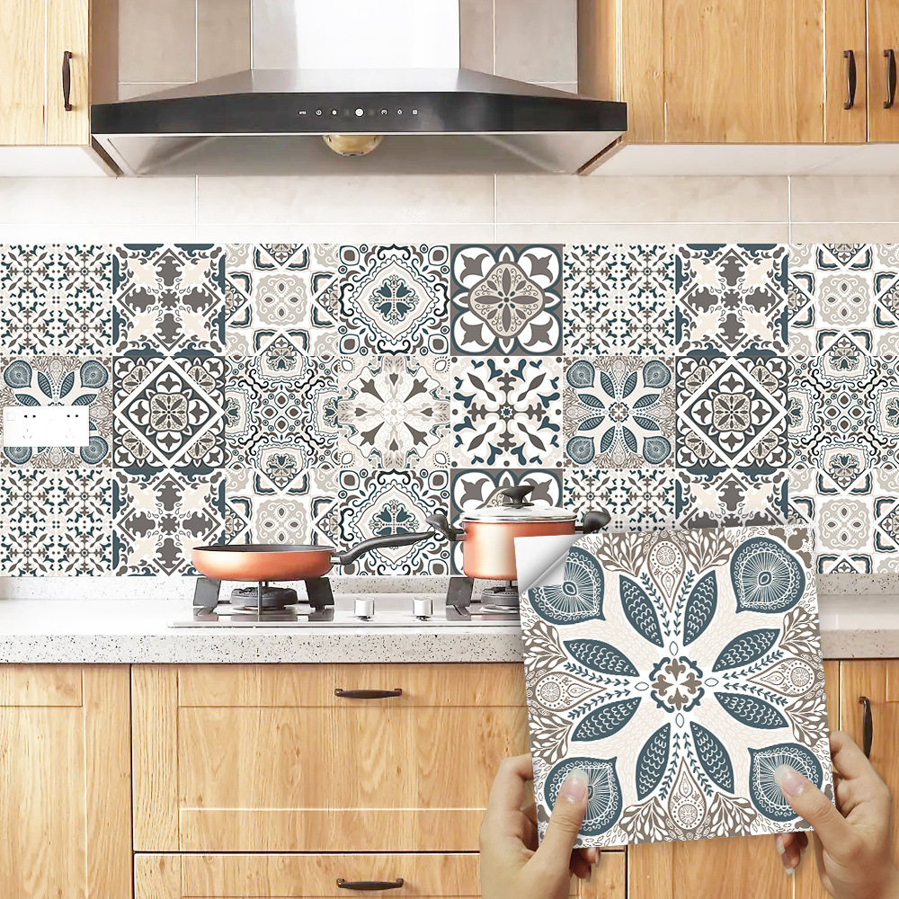 30Pcs Grey floral tile pattern frosted floor tiles bedroom bathroom ...