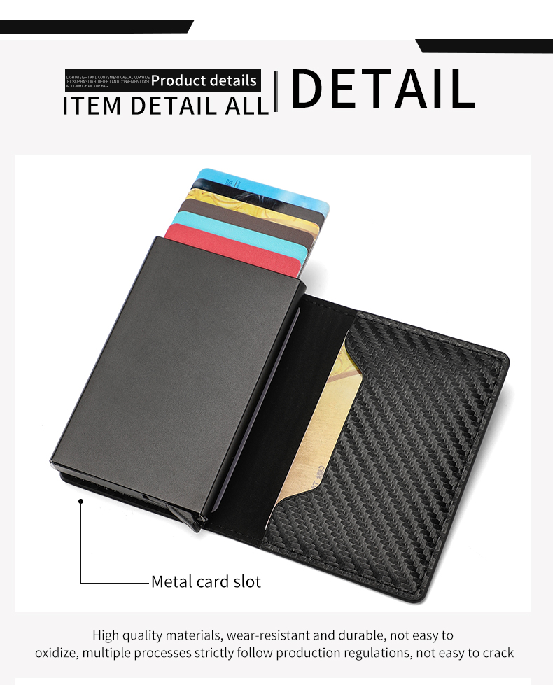 New Men Credit Card Holder Wallet Men Rfid Smart Meral Thin Slim Pop Up ...