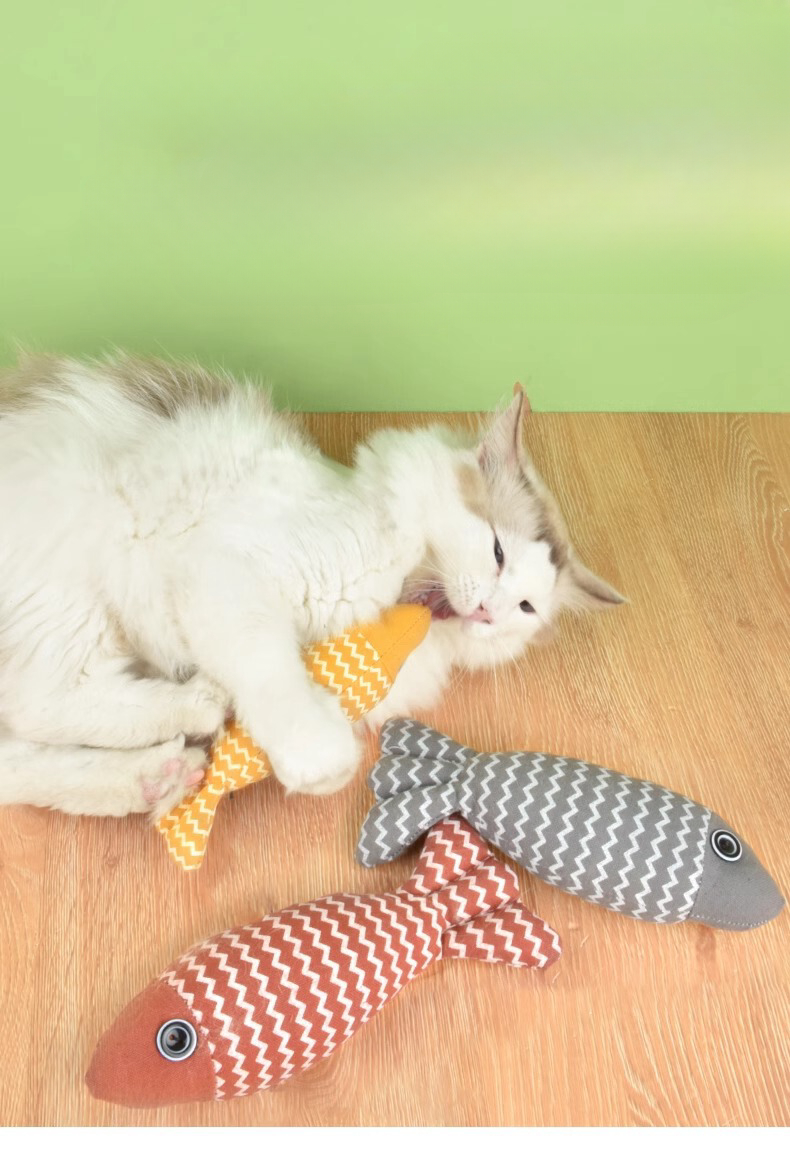 CatFun 2025 Cat Toy Fish Self-Playing Catnip Plush Toy Interactive ...