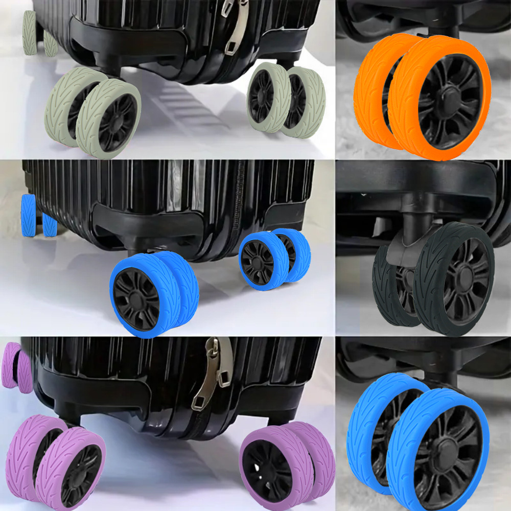 8pcs Luggage Wheel Cover Silent Protective Antislip Dual Roller ...