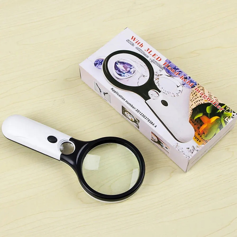 KIPRUN LED Magnifying Glass Lens, 45x3 Mini Pocket Handheld Microscope ...