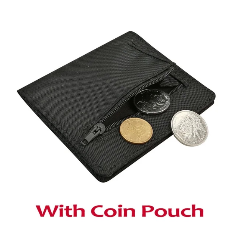 Minimalist Slim Nylon Wallet For Men Ultra Thin Mini Small Zipper Coin ...