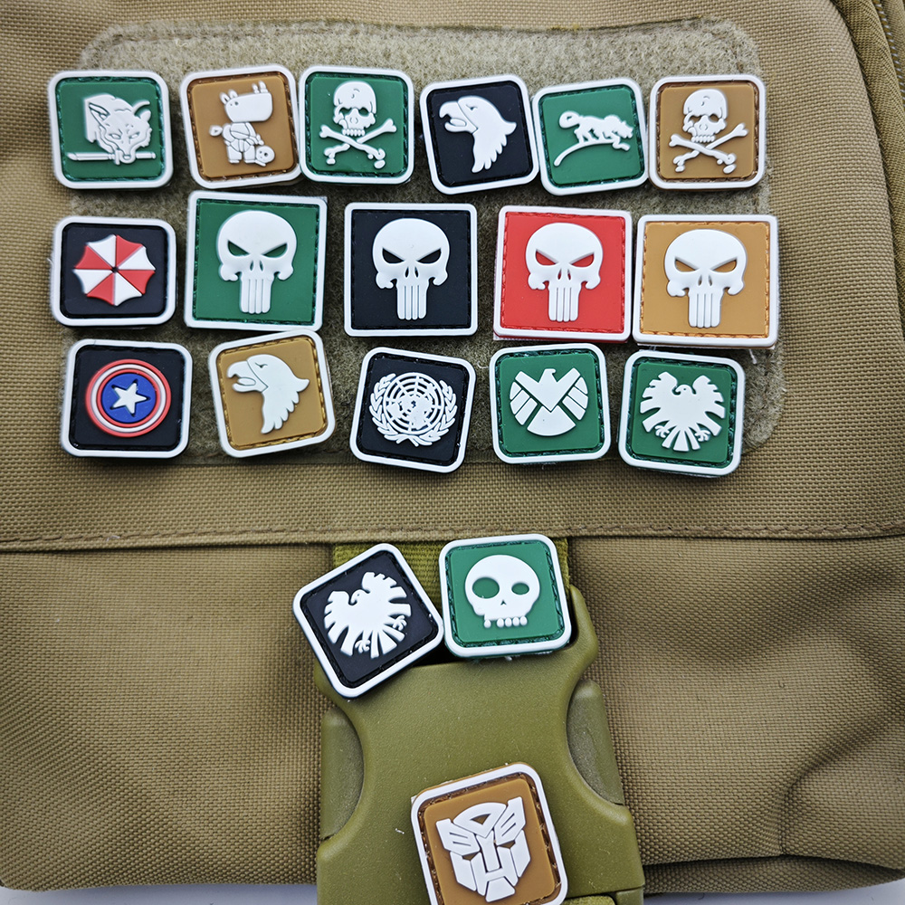 Variety Mini PVC Rubber Patch Tactical Morale Badge Soft Rubber Velcro ...